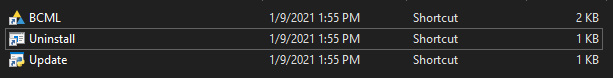 bcml uninstall shortcut doesnt show in start menu but still exist and works · Issue #112 ...