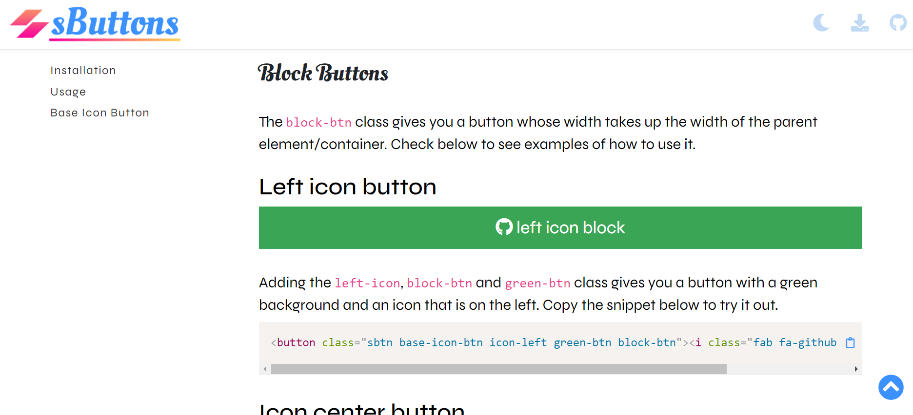 While scrolling the Base Icon Button Section after Base Button the ...