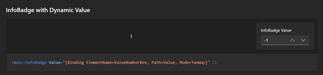InfoBadge with Dynamic Value Negative Value >> App Crash · Issue #826 · microsoft/WinUI-Gallery ...