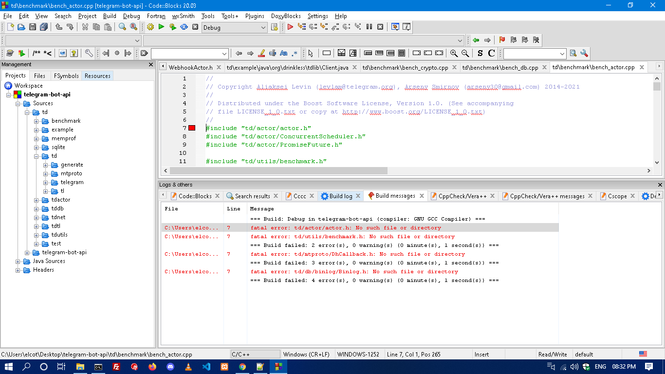 Files are missing in the Td lib could not complete build · Issue #1717 · tdlib/td · GitHub