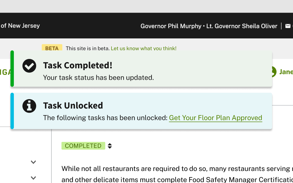 Task's screen shows which other Tasks are "unlocked" by this one in ...
