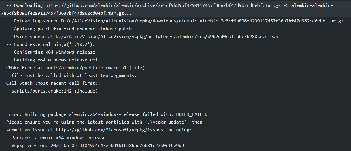 [alembic] Installing in debug only or in release only is not enable on this version of the port ...