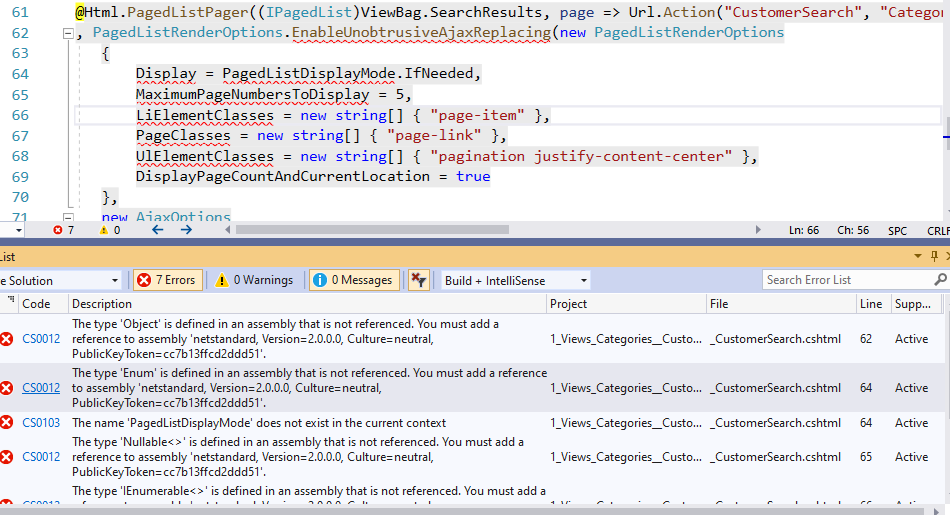 Error when Update Version from 7.9.1 to 8.0.5 You must add a reference to assembly 'netstandard ...