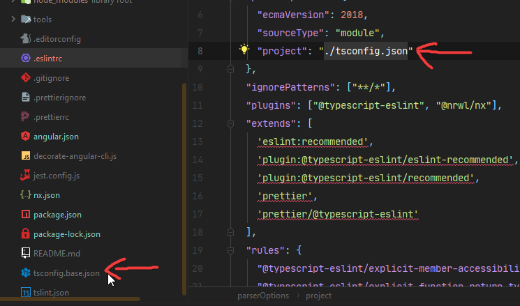 wrong tsconfig referenced in eslintrc & other config files · Issue #41 · bennymeg/nx-electron ...