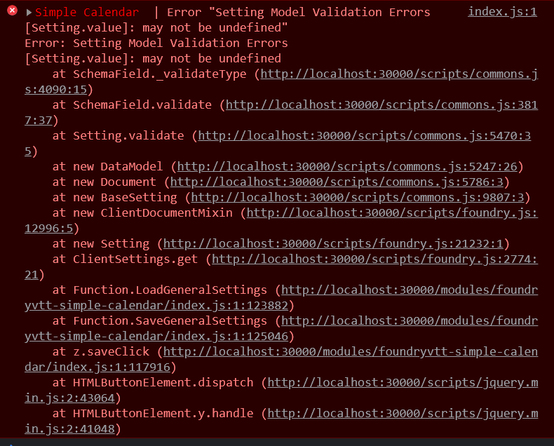 [BUG] Error when changing calendar preset · Issue #409 · vigoren/foundryvtt-simple-calendar · GitHub
