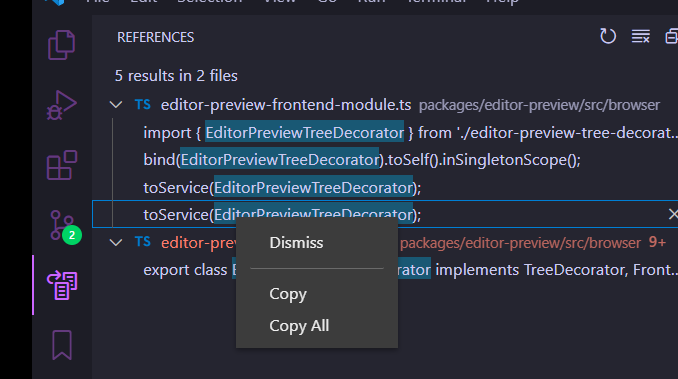 Add Context Menu Items For Copy Pathcopy Relative Path To Search In Workspace Results · Issue 