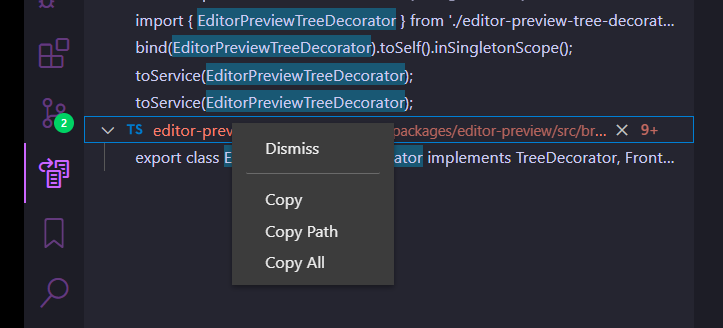 Add Context Menu Items For Copy Pathcopy Relative Path To Search In Workspace Results · Issue 5923