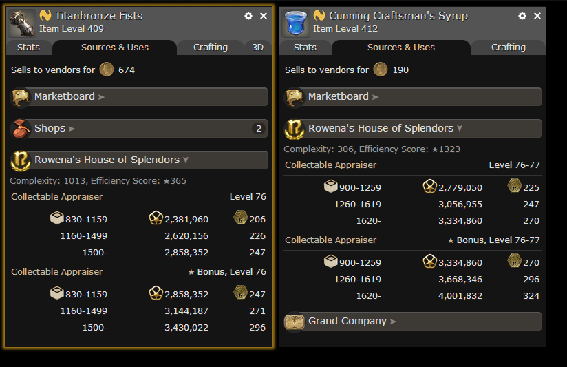 feat: daily collectable list (like gc supply) and efficiency rating · Issue #1082 · ffxiv ...