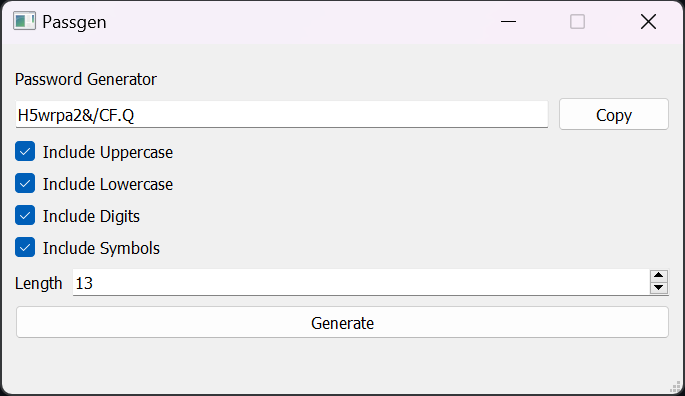 Github Pikehan Passgen Password Generator