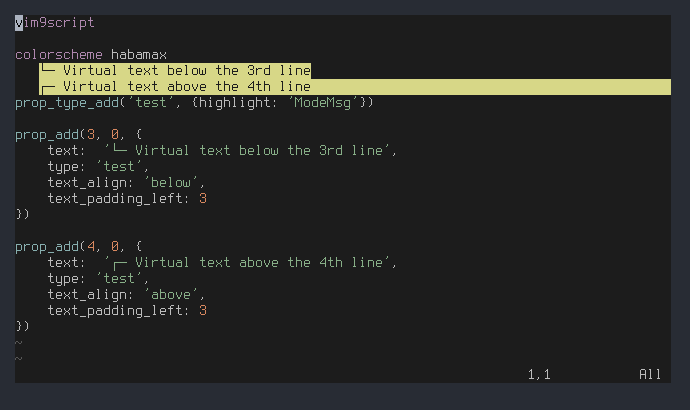 [virtual Text] Highlighting Of Virtual Text Displayed Above Or Below A Text Line Is