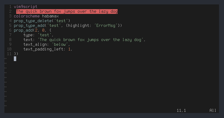 virtual text `below` cannot be placed below empty lines · Issue #11520 · vim/vim · GitHub