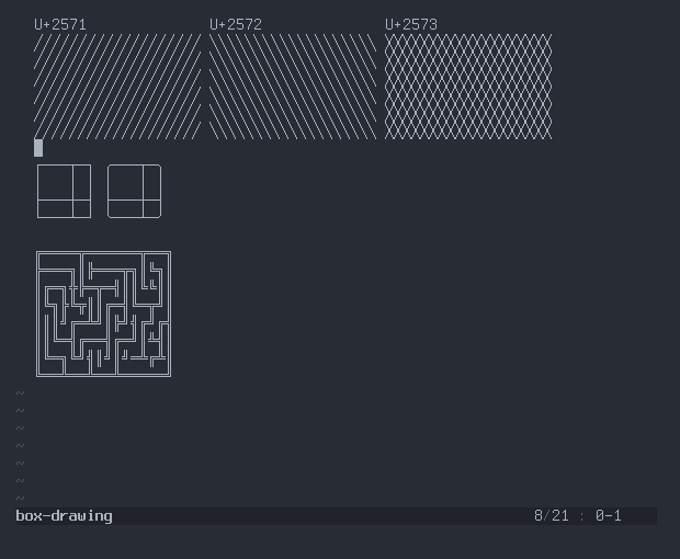 Built-in box drawing: diagonal glyphs do not align properly · Issue ...