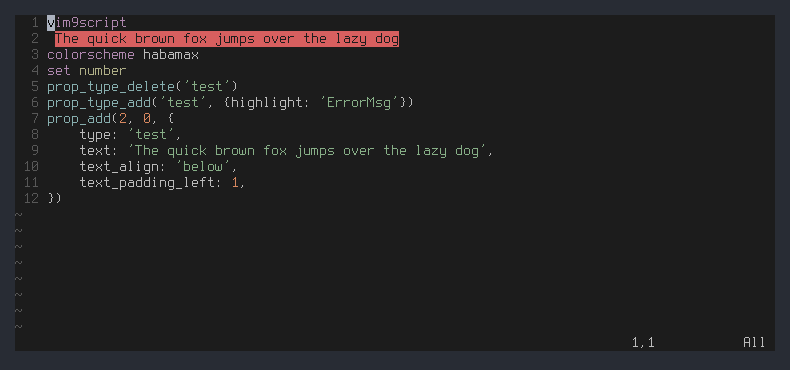 Virtual Text `below` Cannot Be Placed Below Empty Lines When `number` Or `signcolumn` Enabled