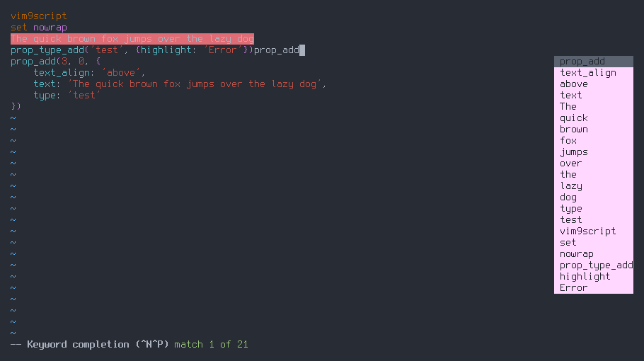 Completion popup is way off when using virtual text · Issue #12210 · vim/vim · GitHub