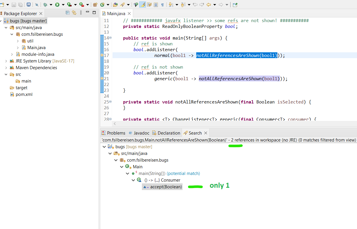 Go to references not working · Issue #1078 · eclipse-jdt/eclipse.jdt.core · GitHub