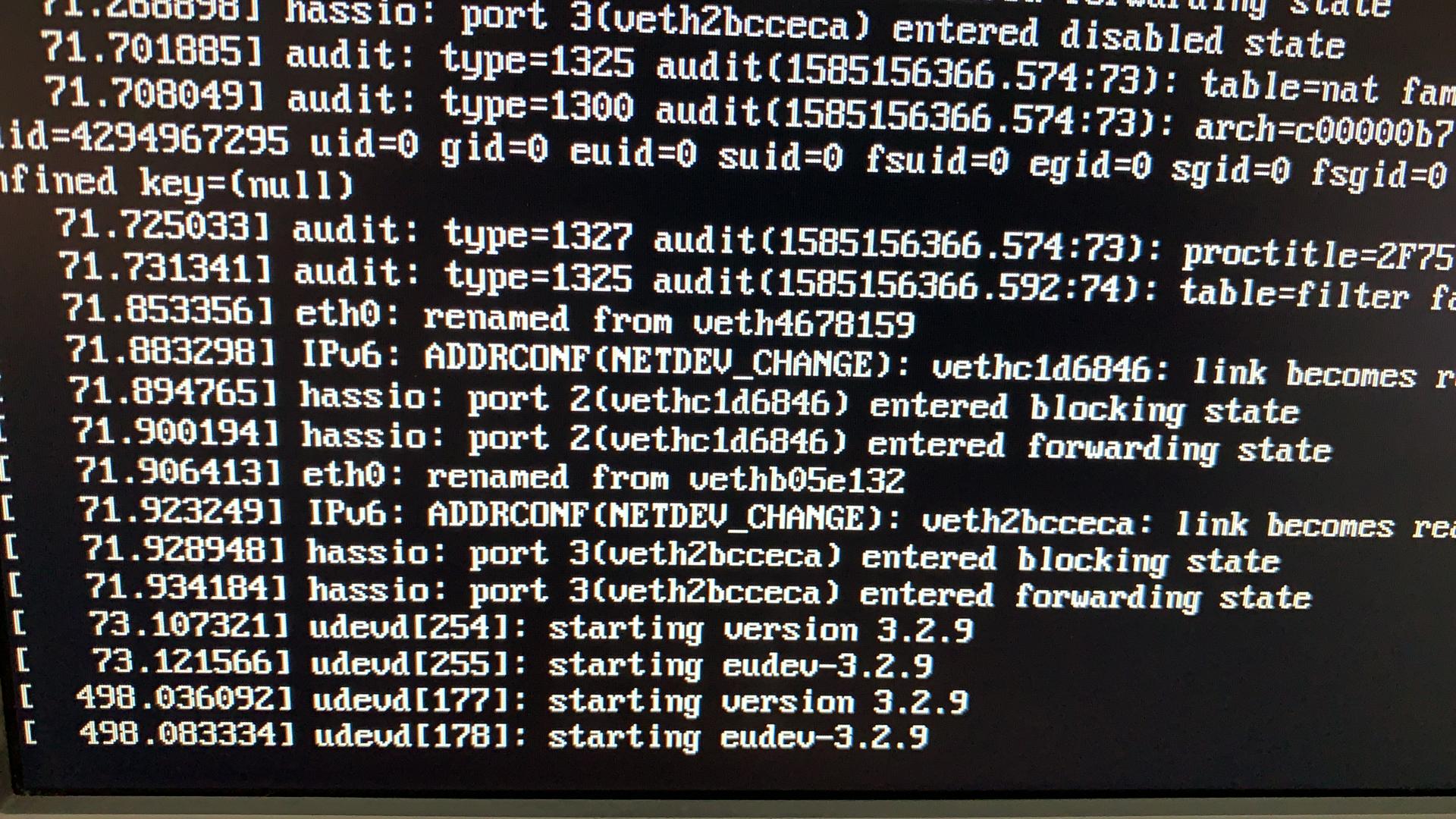 Hassio stop udev[182]: starting eudev-3.2.9 · Issue #91 · home-assistant/supervised-installer ...