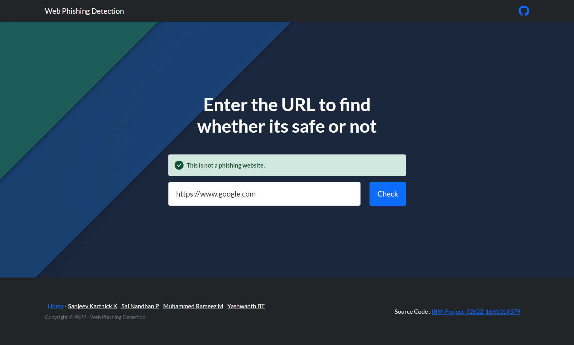 GitHub - Sanjeev-Karthick/IBM-Web-Phisihing-Detection: Web Phishing Detection