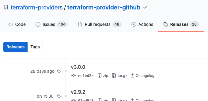 Create GitHub "releases" for new versions · Issue #563 · integrations/terraform-provider-github ...