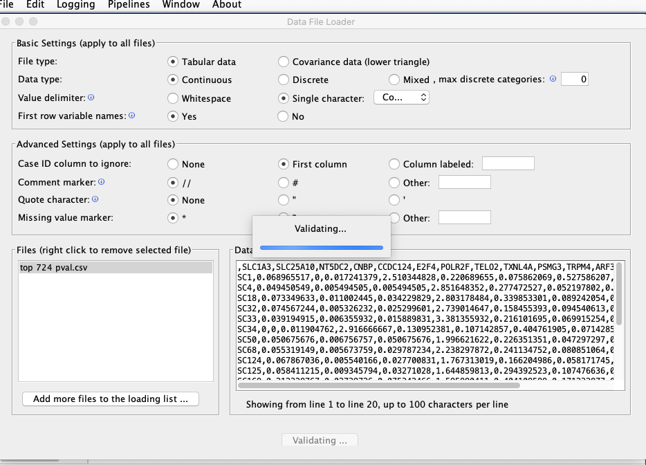 Problems in validation of data · Issue #1282 · cmu-phil/tetrad · GitHub