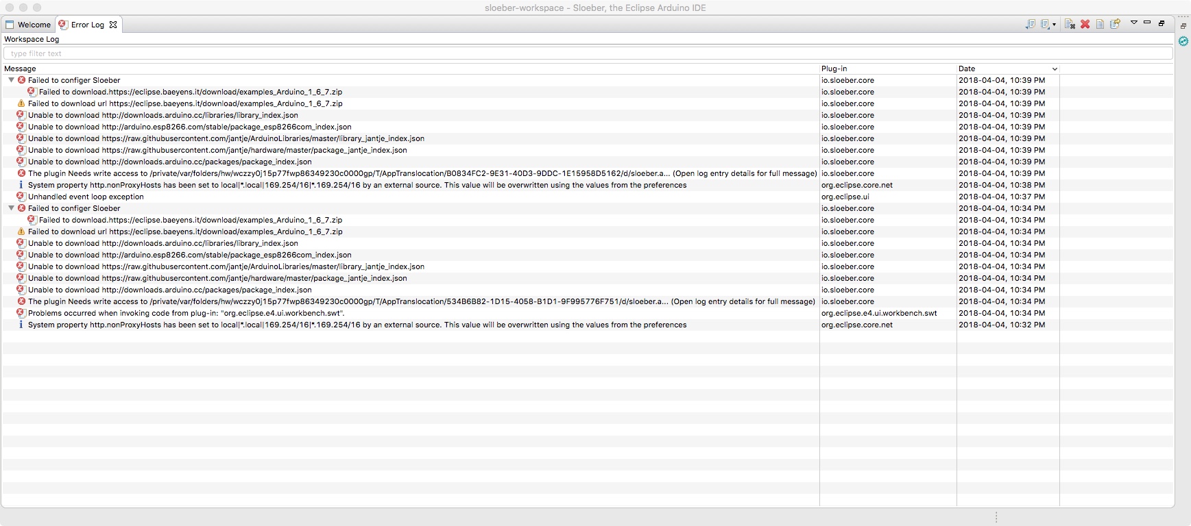 V4 Product For Mac Installs With Erorrs · Issue 952 · Sloeberarduino Eclipse Plugin · Github