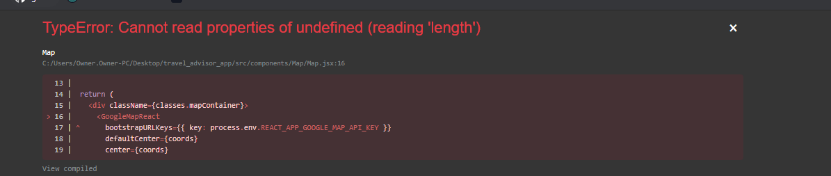 map.jsx · Issue #4 · adrianhajdin/project_travel_advisor · GitHub