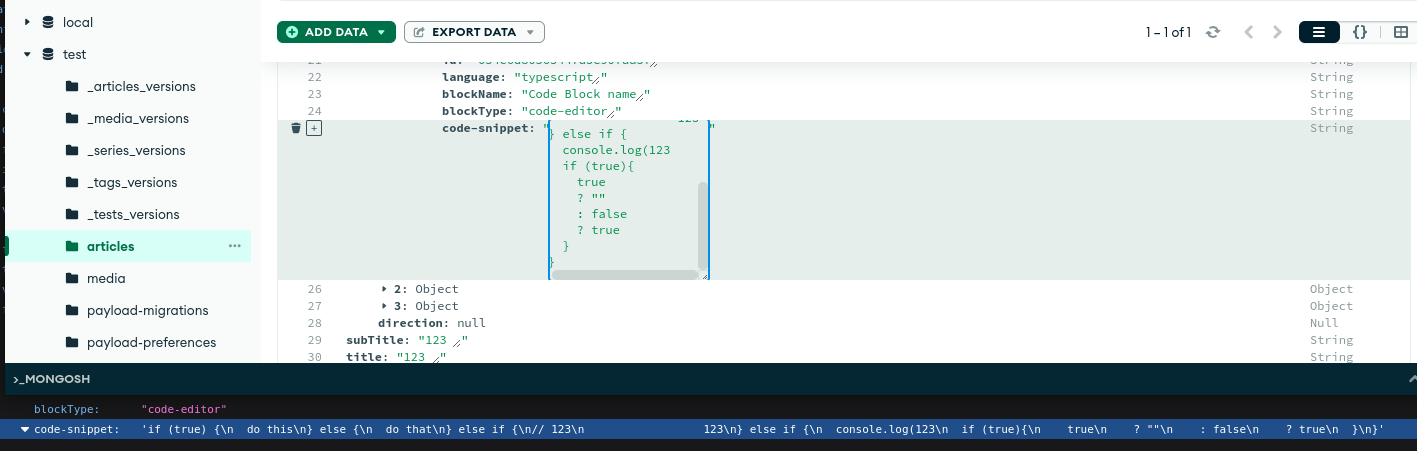 Bug Discrepancy Between Code Editor View Api View And Api Response · Issue 4067