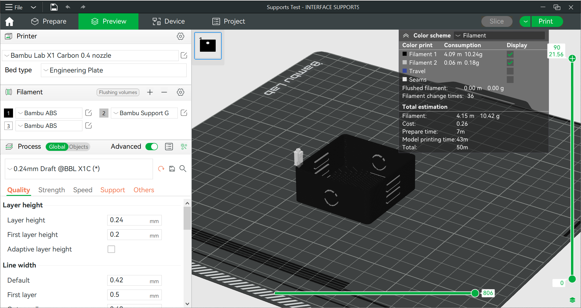 Flushed filament estimate inaccurate if flushing volume set to zero ...