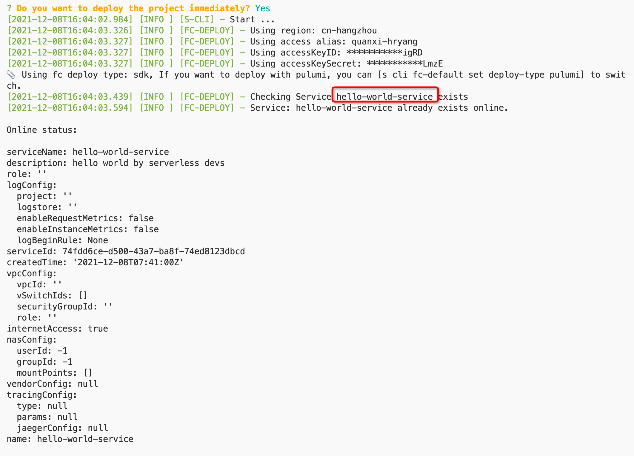 s init 模板共享同一个 FC，每次初始化一个别的模板，都会触发 s 检查已有 service 存在，需要选择 local 还是 remote 配置 · Issue #493 ...