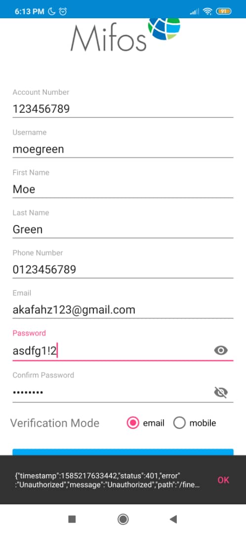 Cannot login/register the app · Issue #1448 · openMF/mifos-mobile · GitHub