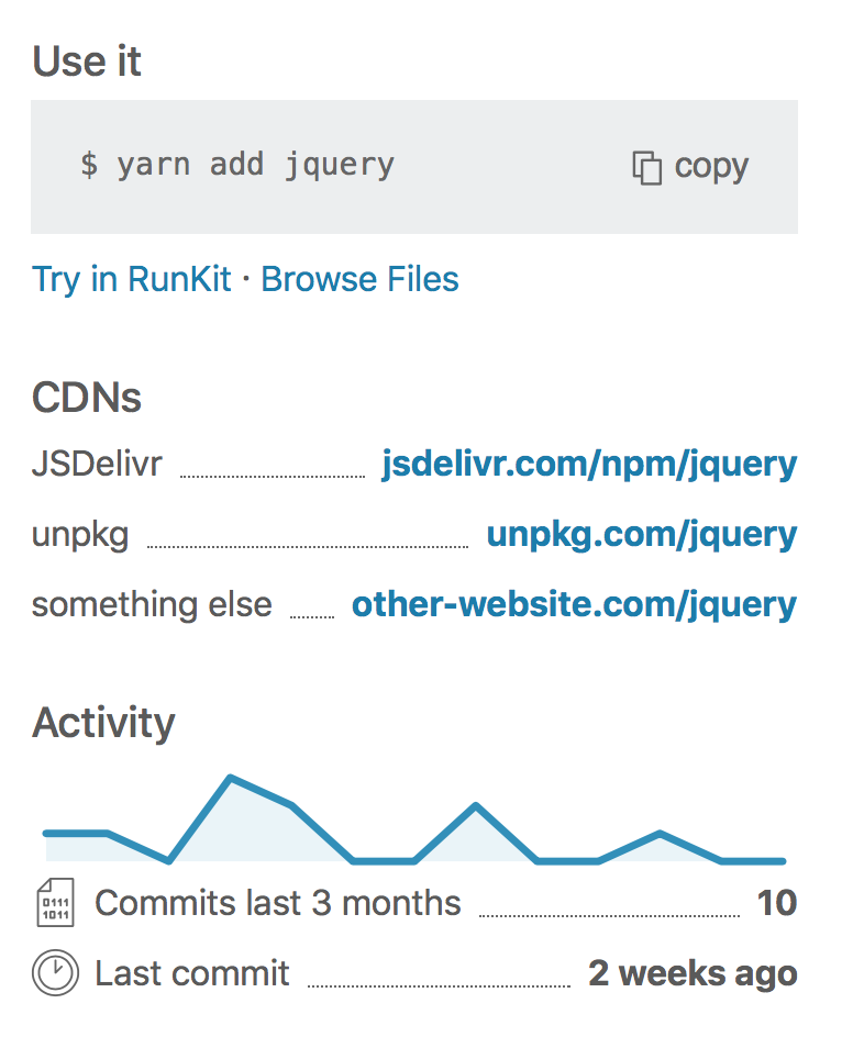 add a CDNs header under use it · Issue #723 · yarnpkg/website · GitHub