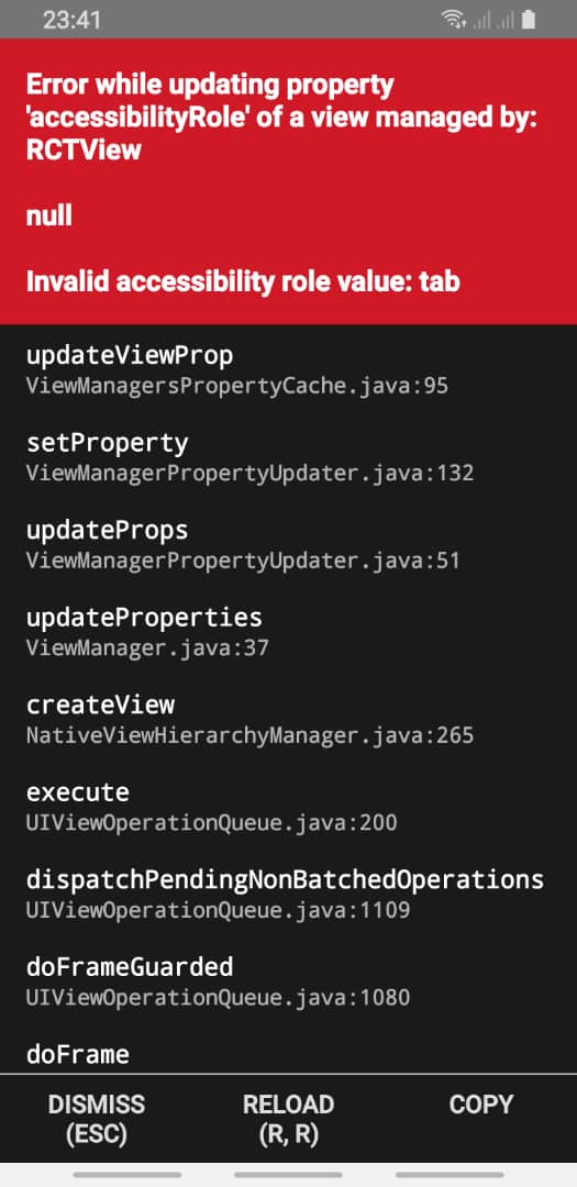 Invalid Accessibility role Value: tab · Issue #1071 · satya164/react-native-tab-view · GitHub