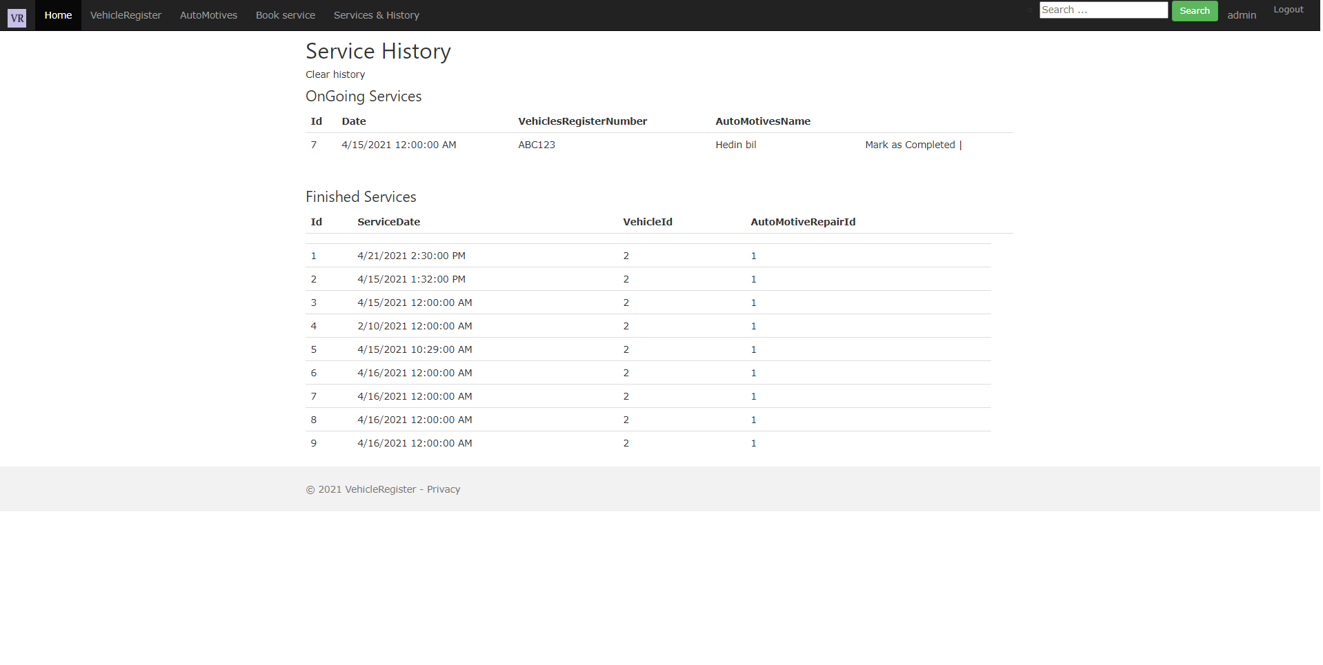 GitHub - Nahd92/VehicleRegister