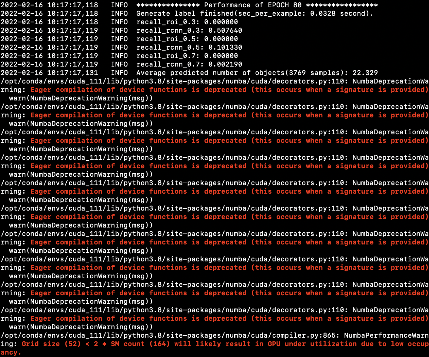 NumbaDeprecationWarning: Eager compilation of device functions is ...