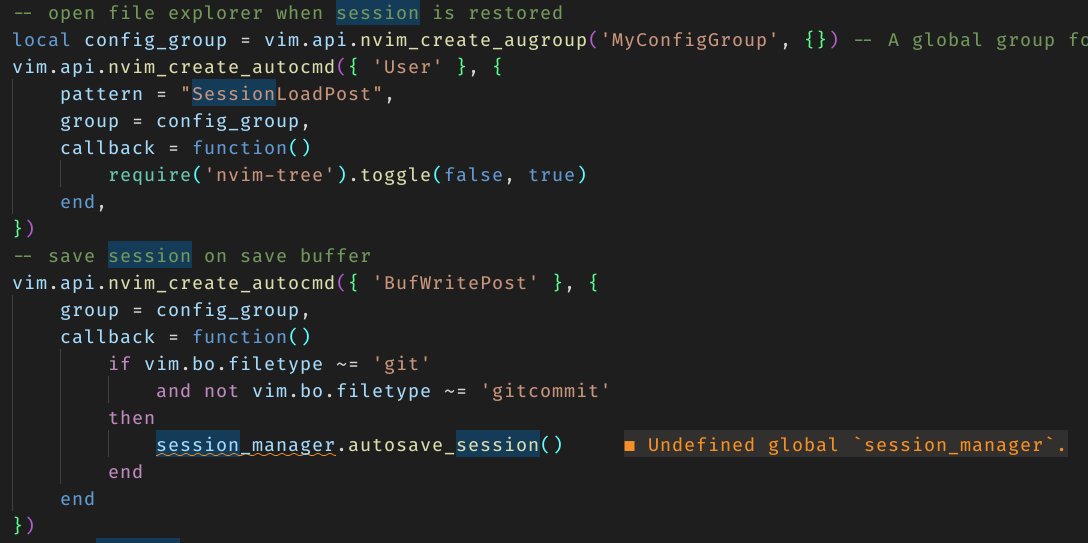Error occurs when configuring to Save session on save buffer · Issue #73 · Shatur/neovim-session ...