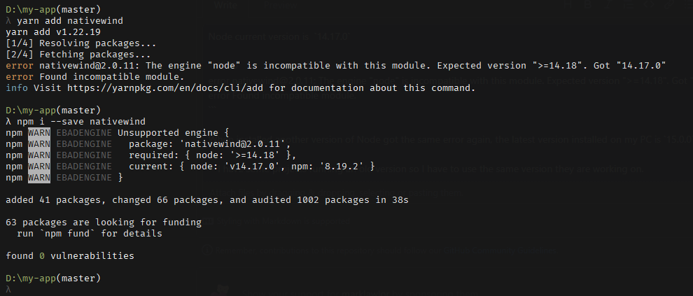 Can't use nativewind with node v14 · Issue #278 · nativewind/nativewind · GitHub
