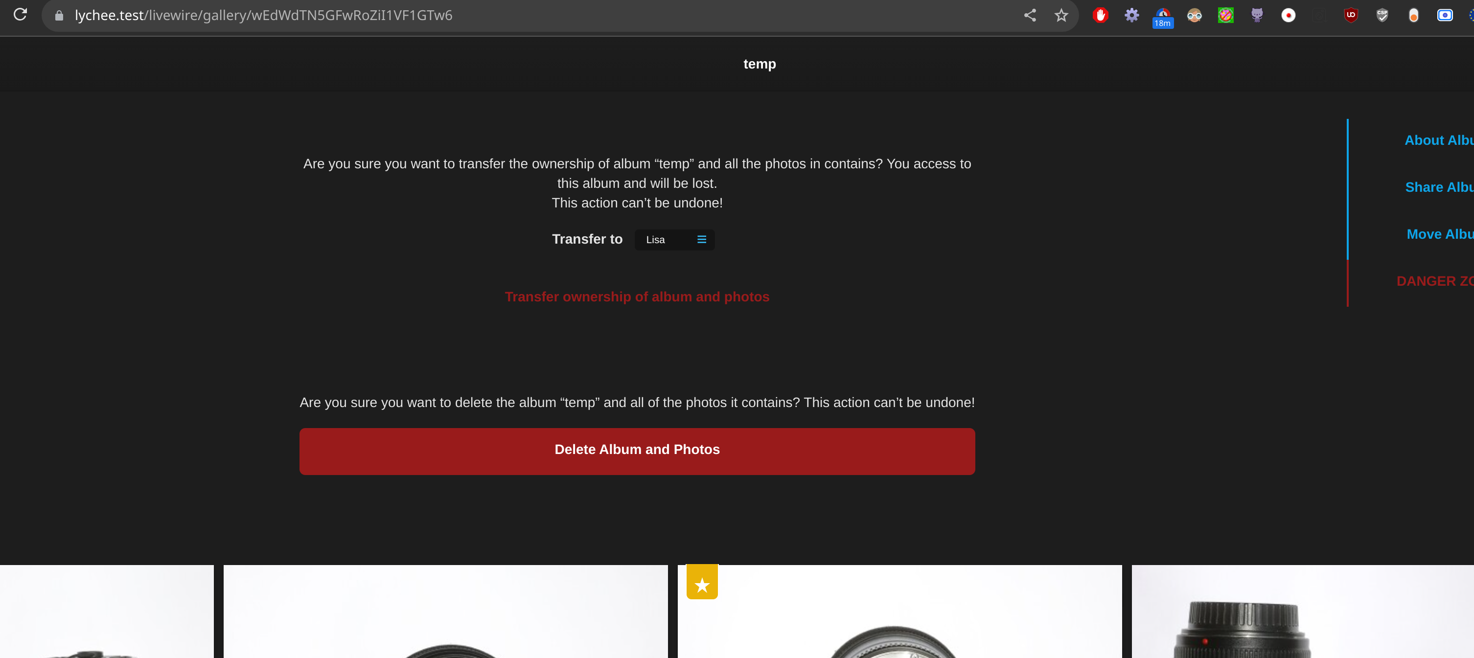 [Enhancement] Album Delete Confirmation · Issue #2011 · LycheeOrg/Lychee · GitHub