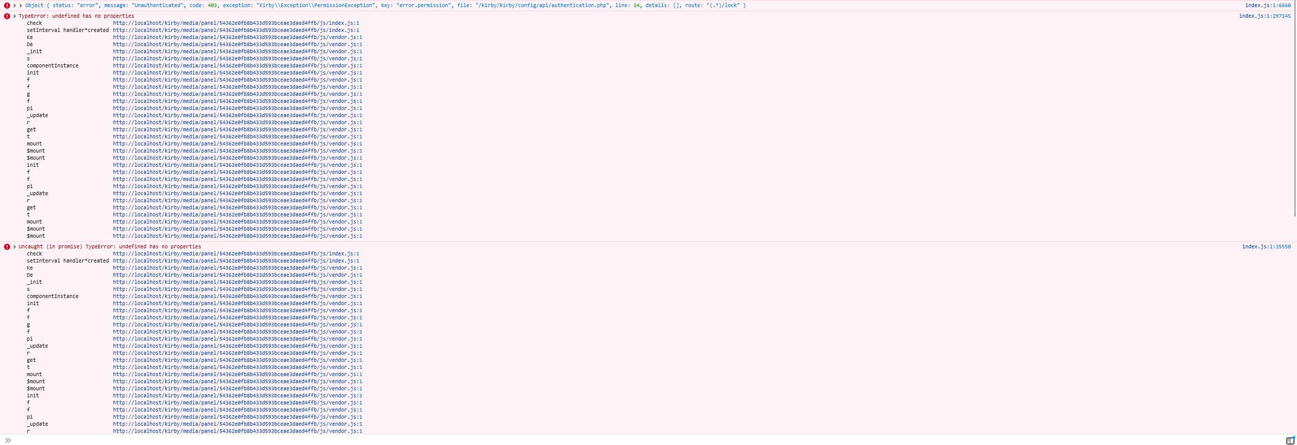 Console errors after session timeout · Issue #4967 · getkirby/kirby · GitHub