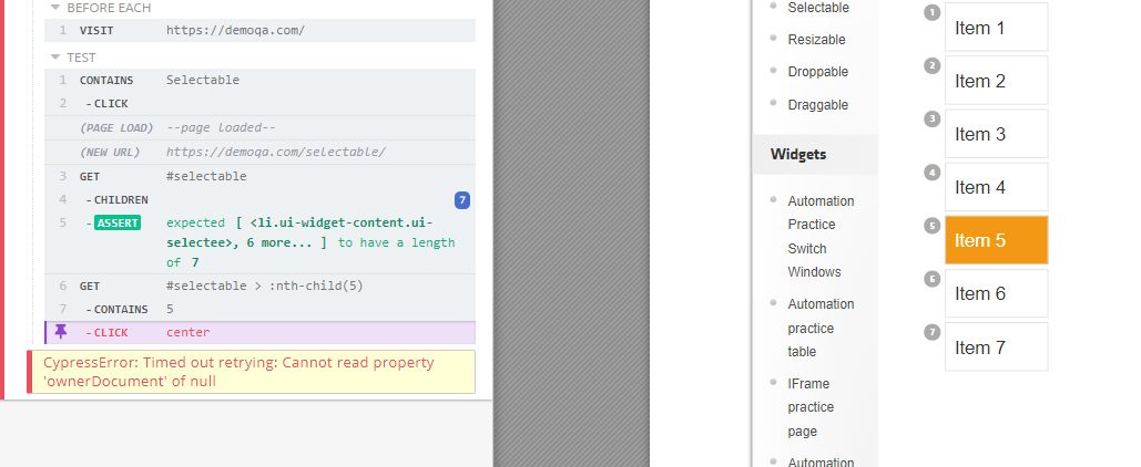 Cannot read property ‘ownerDocument’ of null using 'cy.click' · Issue #6324 · cypress-io/cypress ...