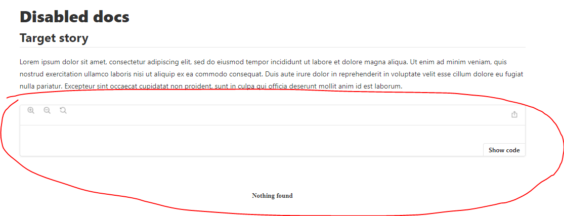 [v6.4.7] Docs shows empty code blocks (placeholders) for disabled ...