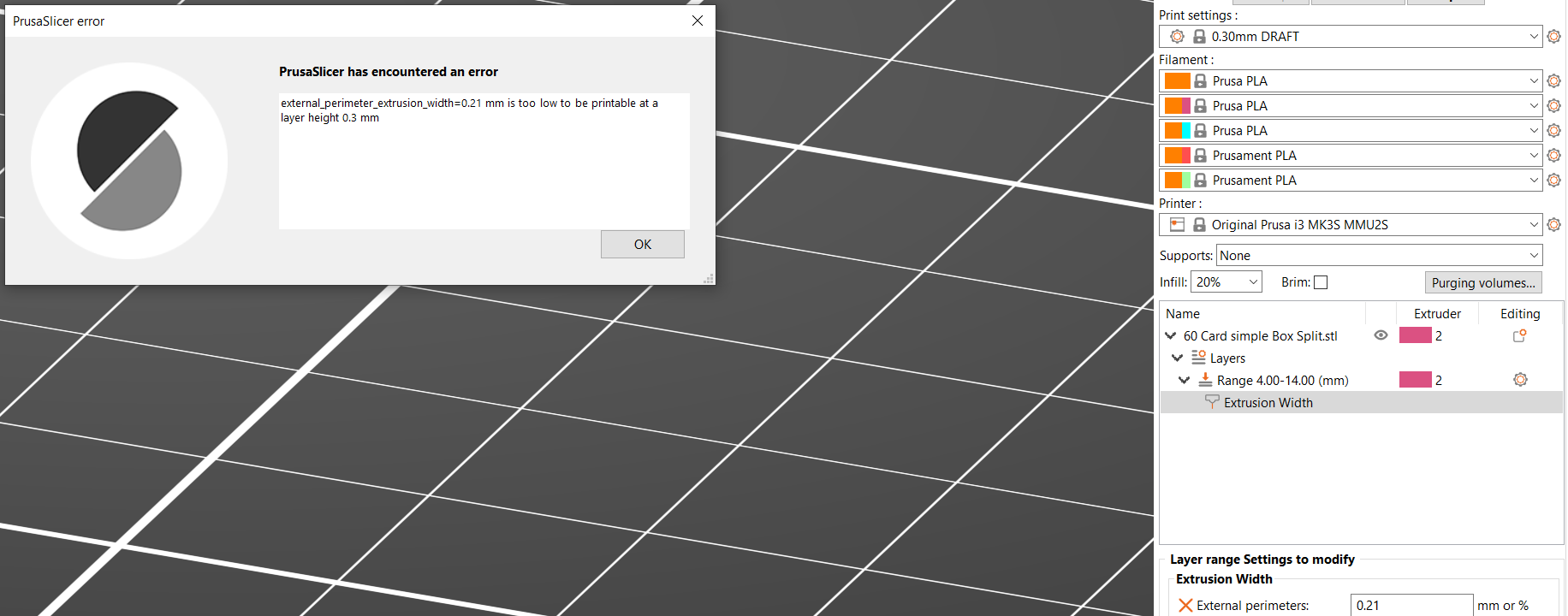 Extrusion width error message vs height range modifier · Issue #4622 · prusa3d/PrusaSlicer · GitHub