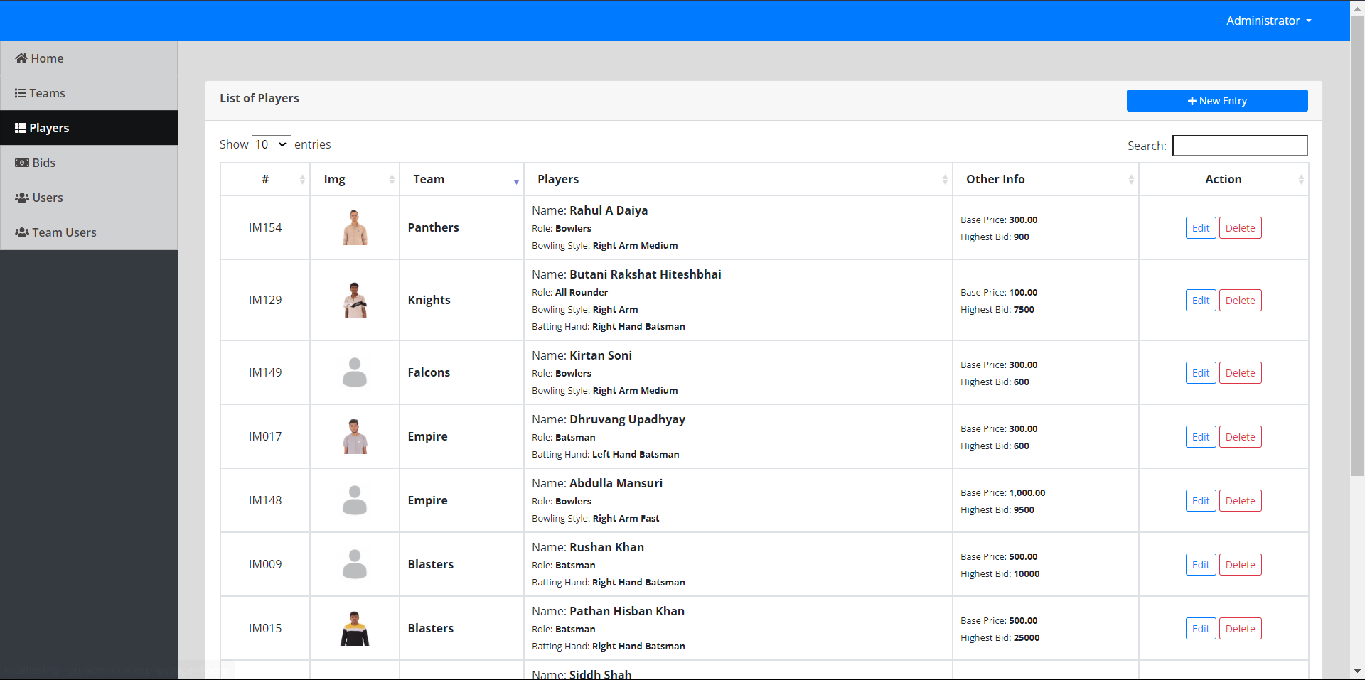 GitHub - parthhbanker/CPL-GU: Player Auction Website with Team and Admin Dashboard built for ...