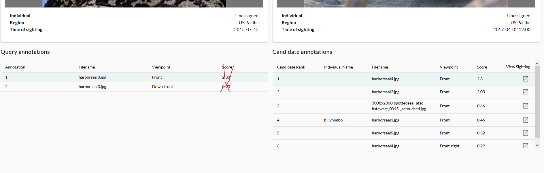 remove score from query annotation in match interface · Issue #486 · WildMeOrg/codex-frontend ...