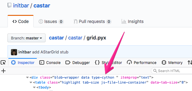 .pyx codes with -> typing doesn't render correctly · Issue #4438 · github-linguist/linguist · GitHub