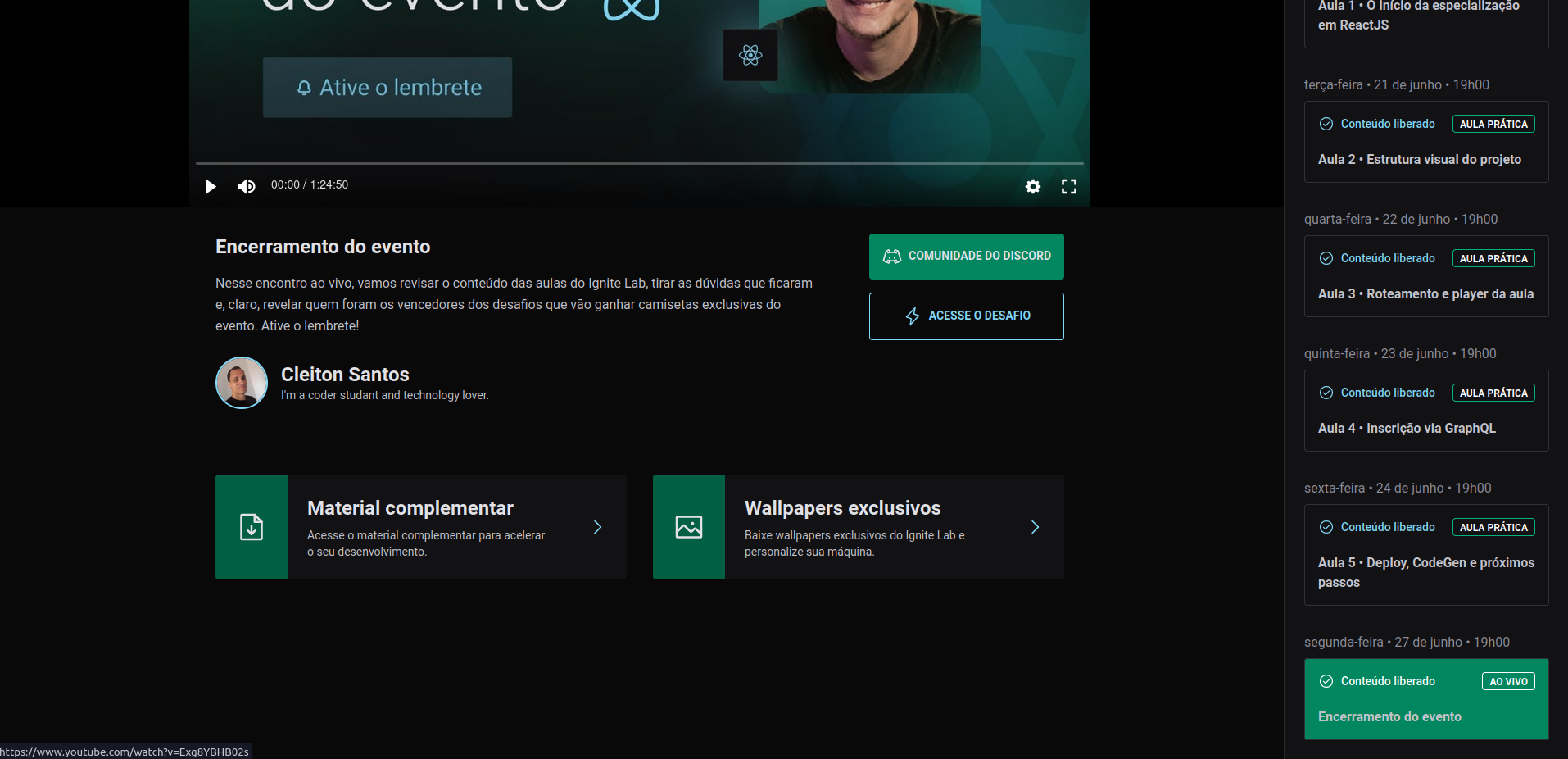 GitHub - cleitonrs/ignite-lab-react: Uma plataforma de evento criada durante o iginite lab da ...