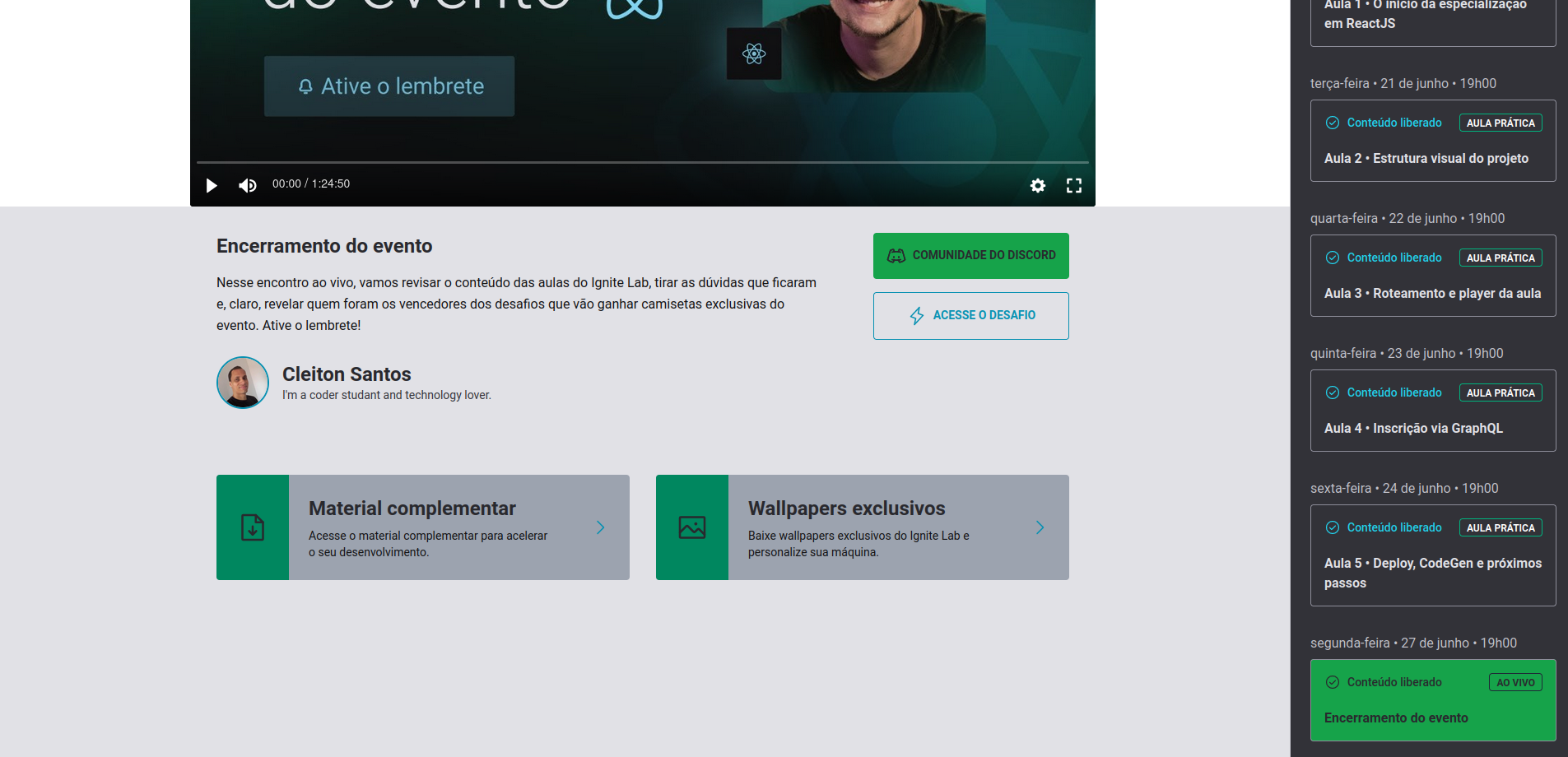GitHub - cleitonrs/ignite-lab-react: Uma plataforma de evento criada durante o iginite lab da ...