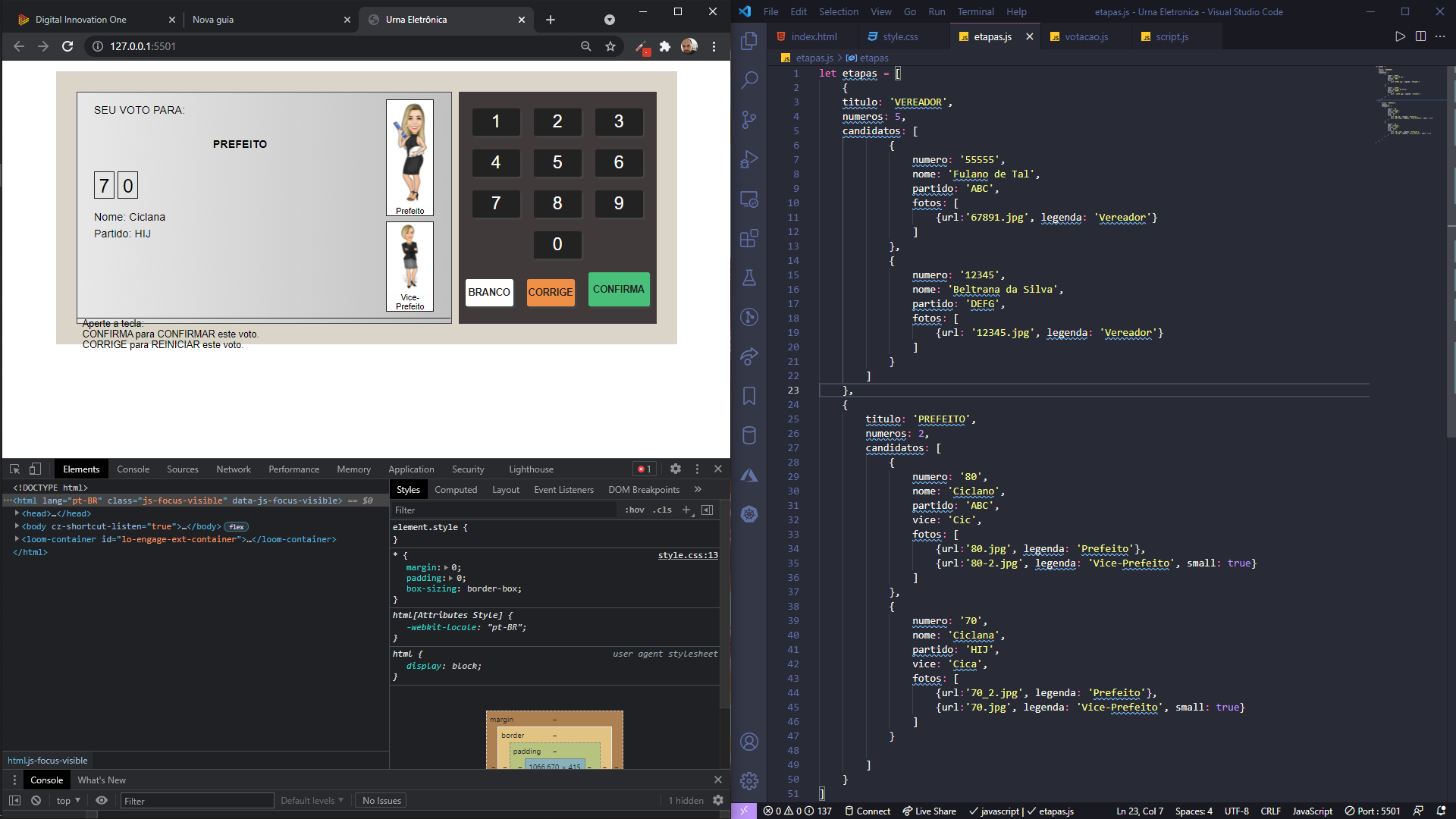 GitHub - ralfprezia/urna_eletronica: Projeto de uma urna eletrônica, utilizando JavaScript puro!