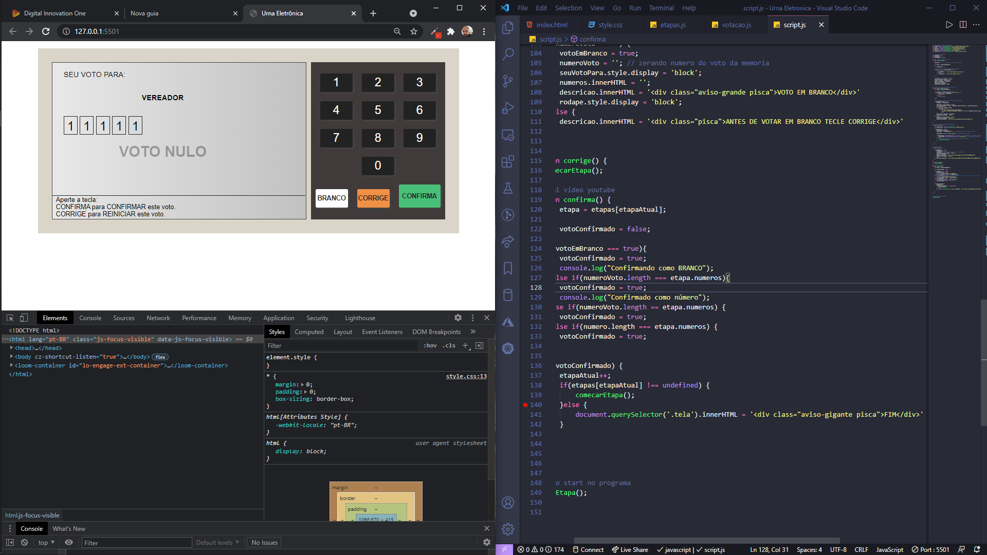 GitHub - ralfprezia/urna_eletronica: Projeto de uma urna eletrônica, utilizando JavaScript puro!