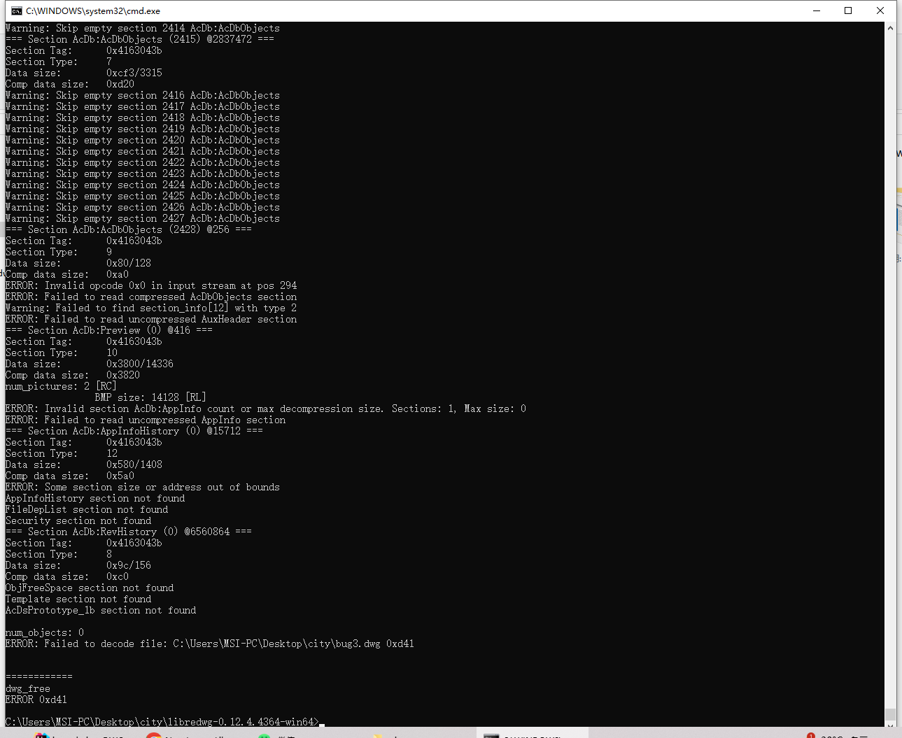 Ac1018 Read R2004 Section Info Corruption With Acdbobjects · Issue 797 · Libredwg Libredwg · Github