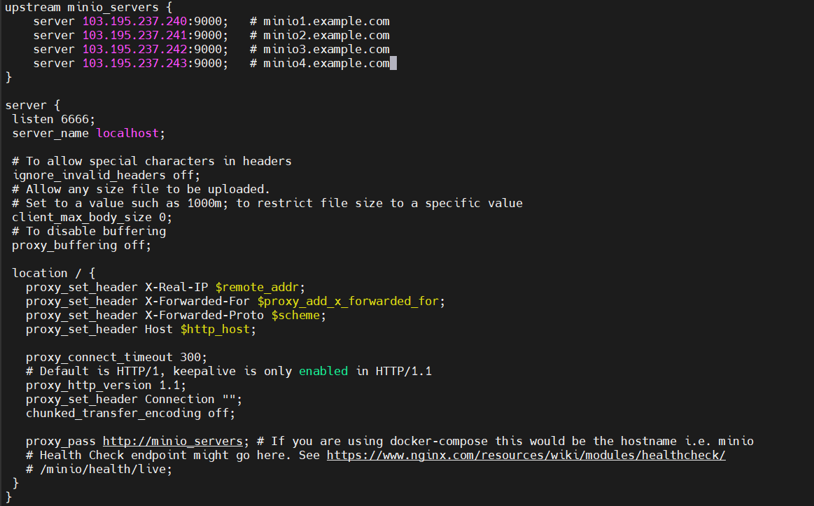 How to config Nginx to redirect to all Minio Distributed Node URLs · Issue #14810 · minio/minio ...