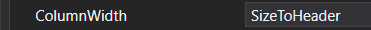 "By default, the DataGrid.ColumnWidth property is set to SizeToHeader ...
